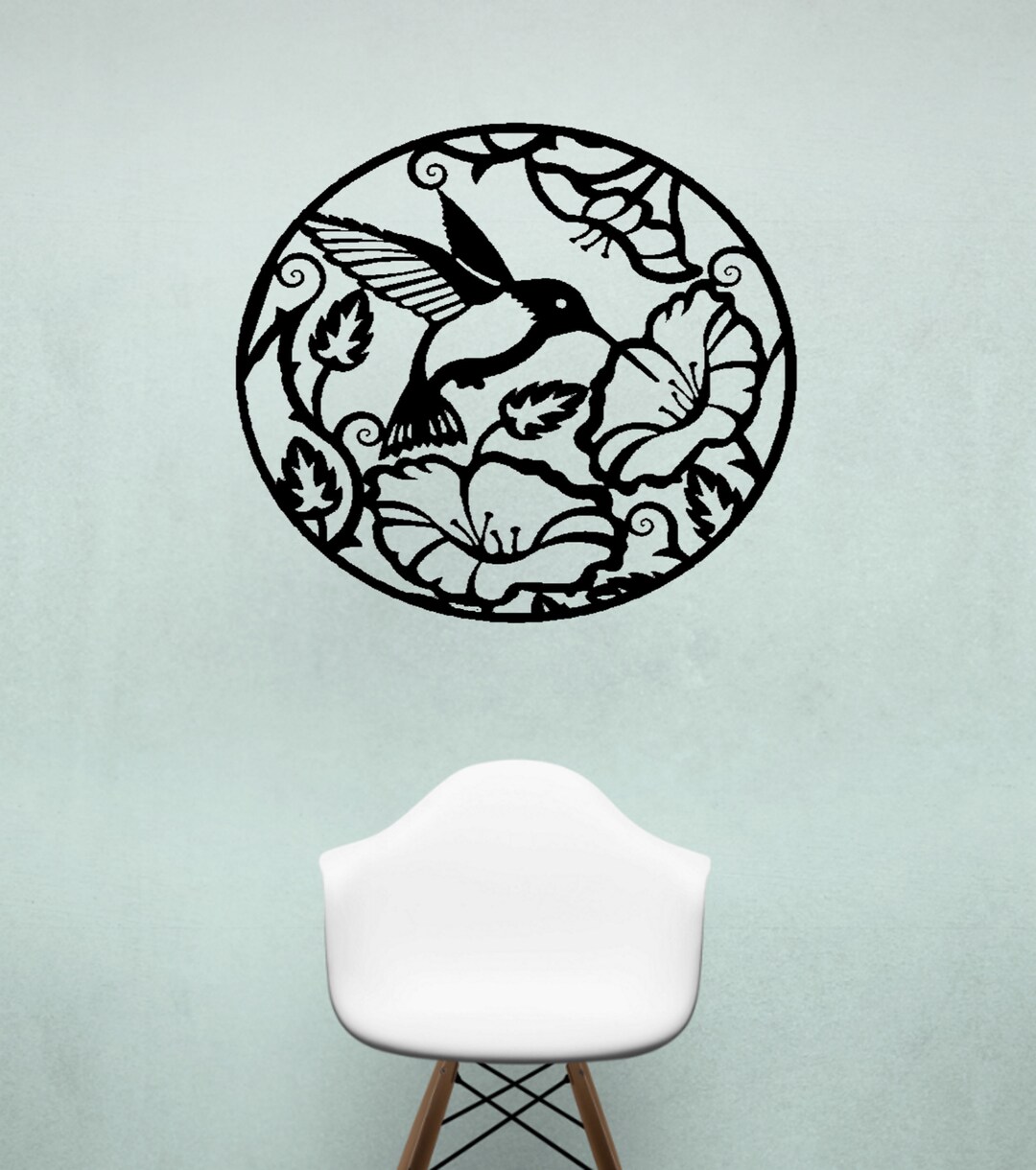 Hummingbird Metal Wall Art: Floral Circle Decor - Etsy