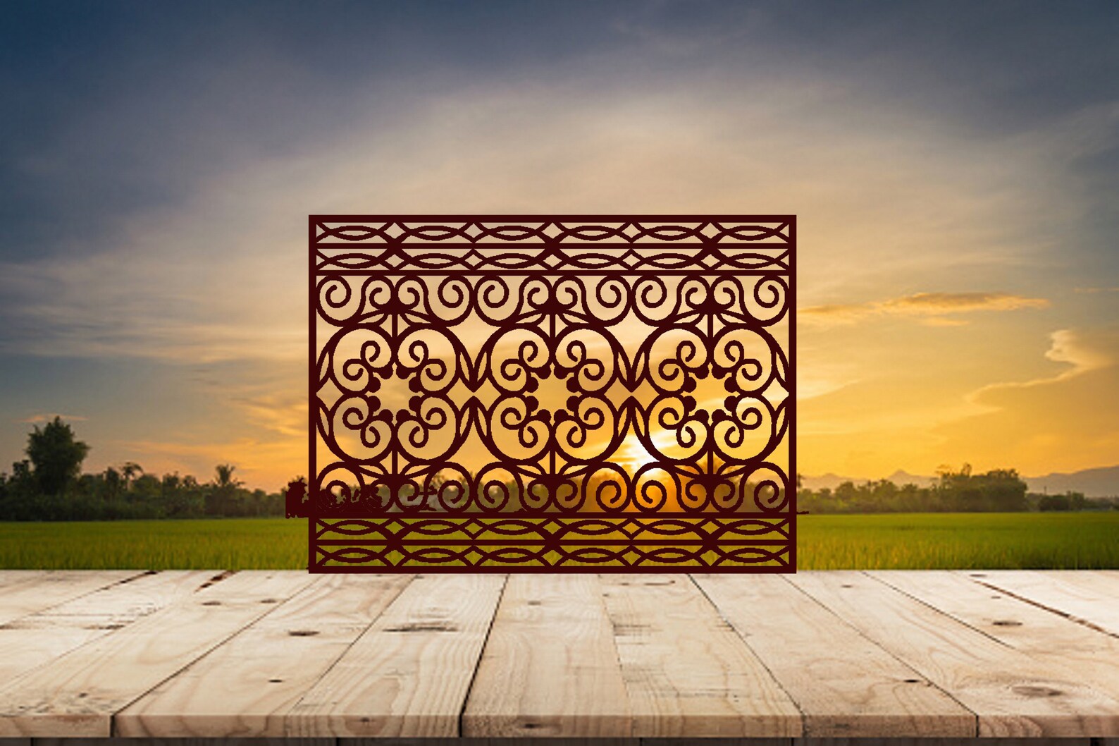 Metal Garden Gate: Steel Privacy Panel, Wood Frame - Etsy