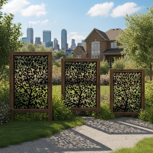 Metal Privacy Screen With Birds | Decorative Steel Panel - Etsy