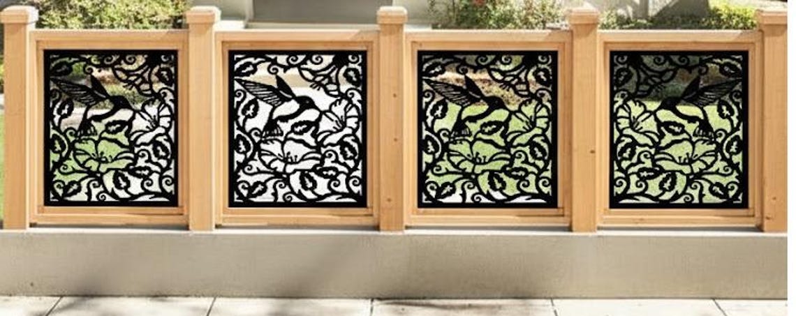Metal Hummingbird Decorative Panel | Garden Gate Insert | Railing or ...