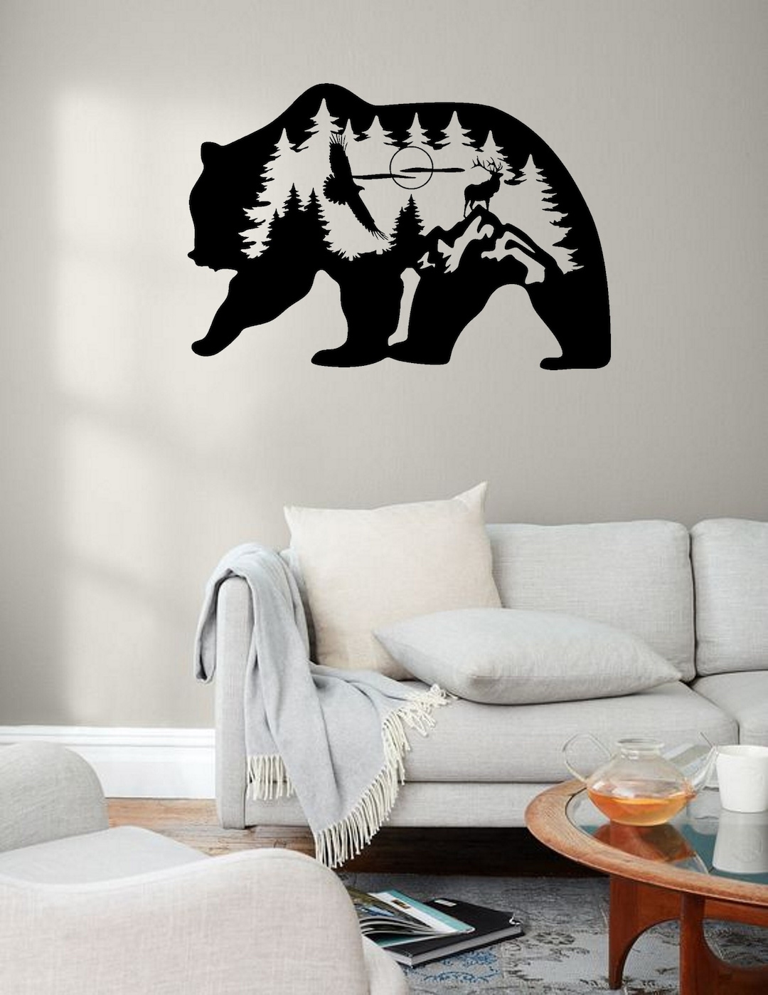 Black Bear Metal Wall Art | Metal Wall Decor - Etsy Canada
