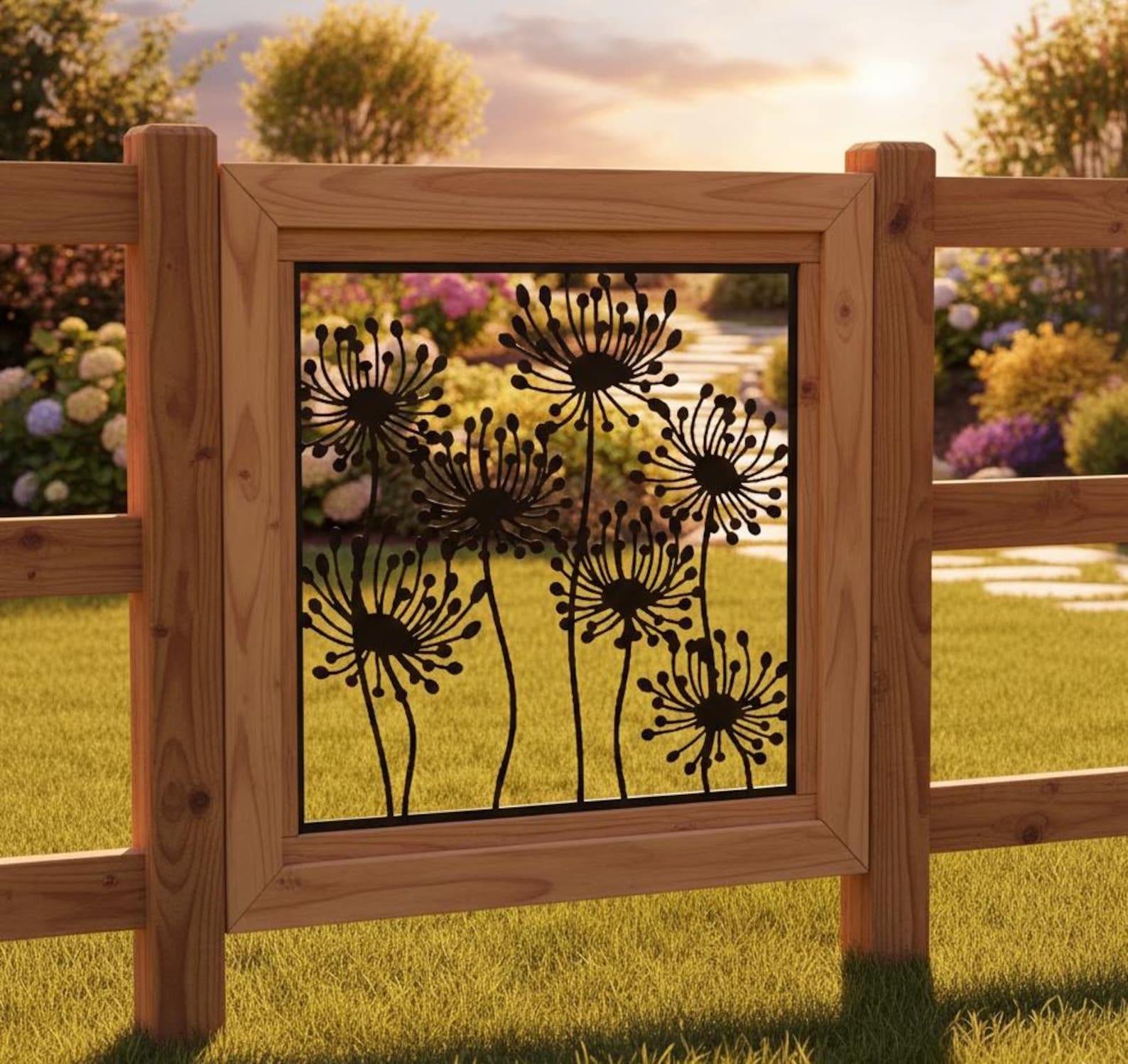 Floral Metal Privacy Screen: Decorative Garden Panel Art - Etsy