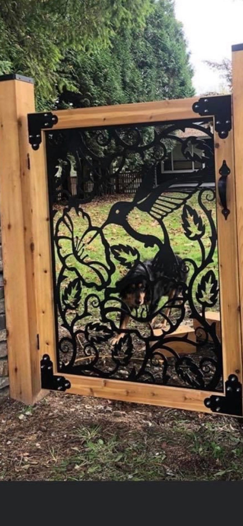 Hummingbird Metal Gate Made With Wood Frame 4'x4' - Etsy