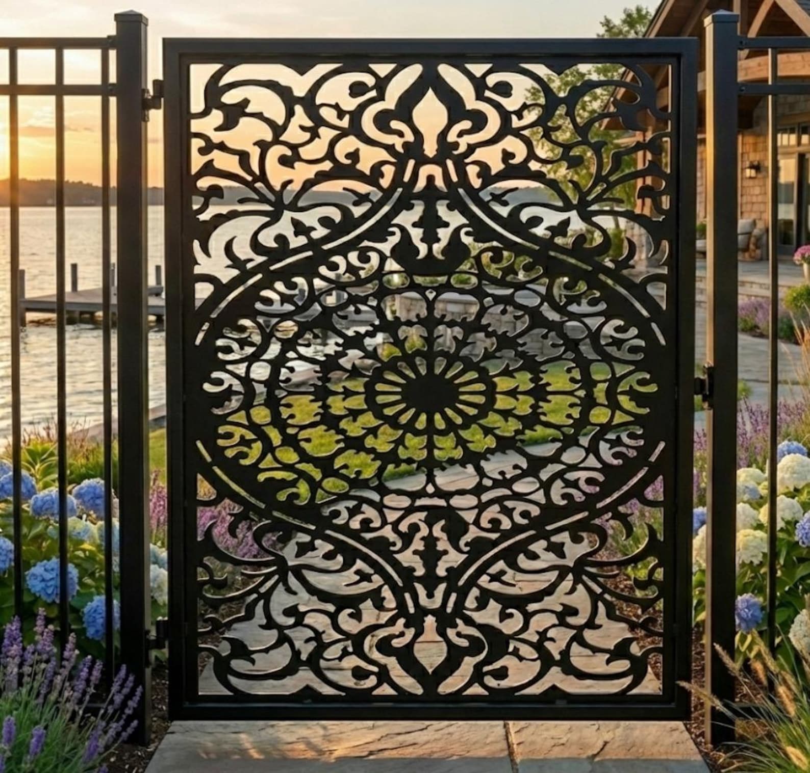 Custom Metal Entry Gate – Artistic Plasma Cut Design, Unique & Made-to ...