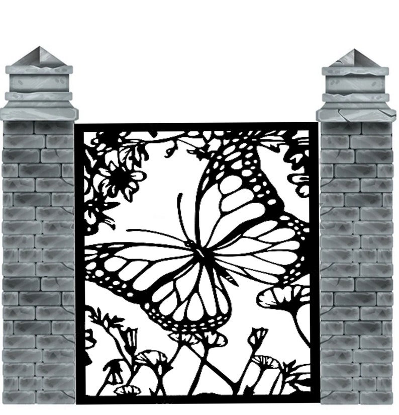 Decorative Butterfly Gate | Custom Garden Metal Gate | Modern ...