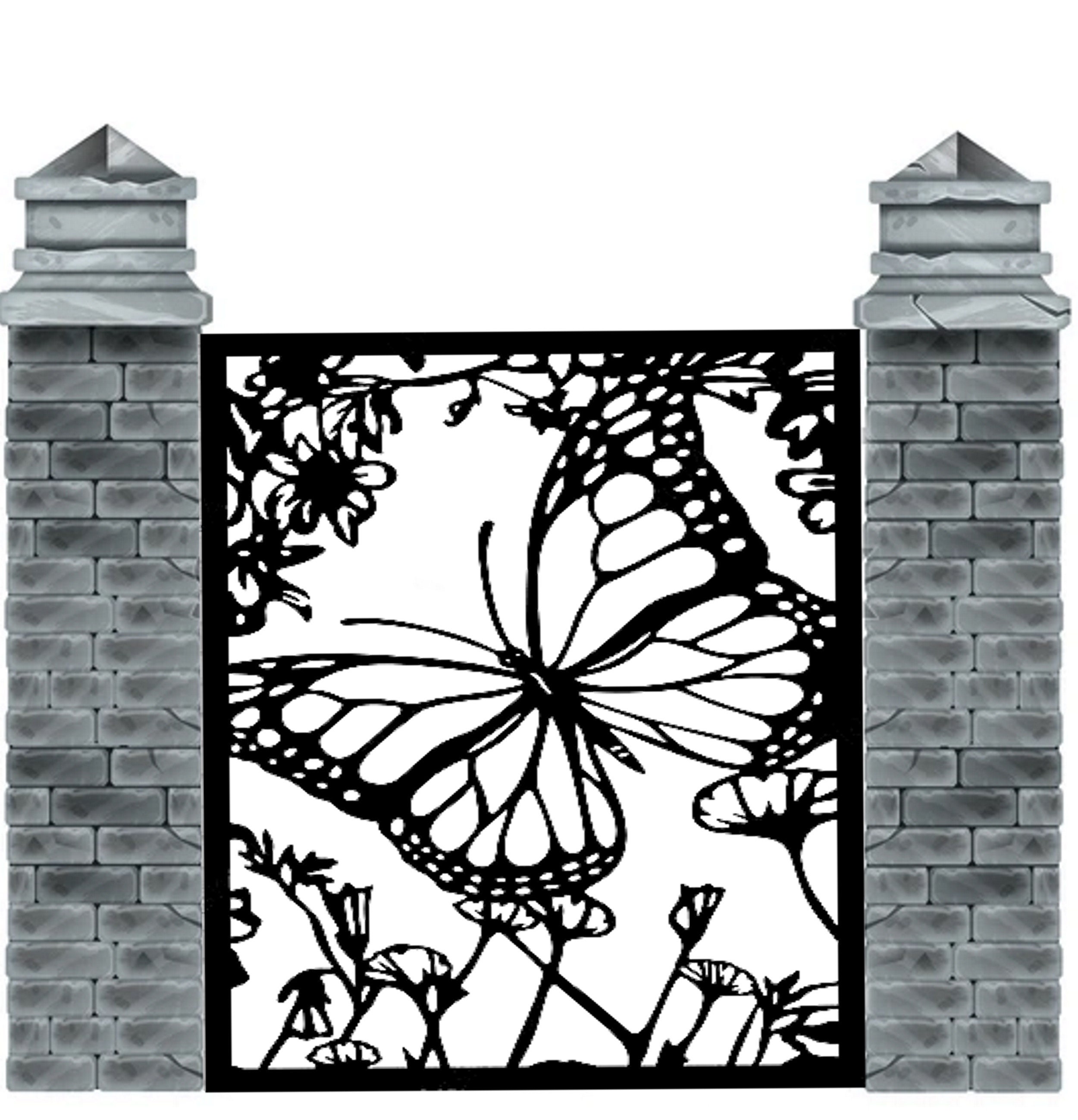Decorative Butterfly Gate | Custom Garden Metal Gate | Modern ...