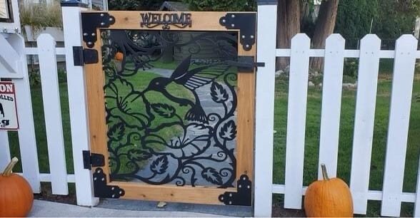 Hummingbird Metal Gate Made With Wood Frame 4'x4' - Etsy