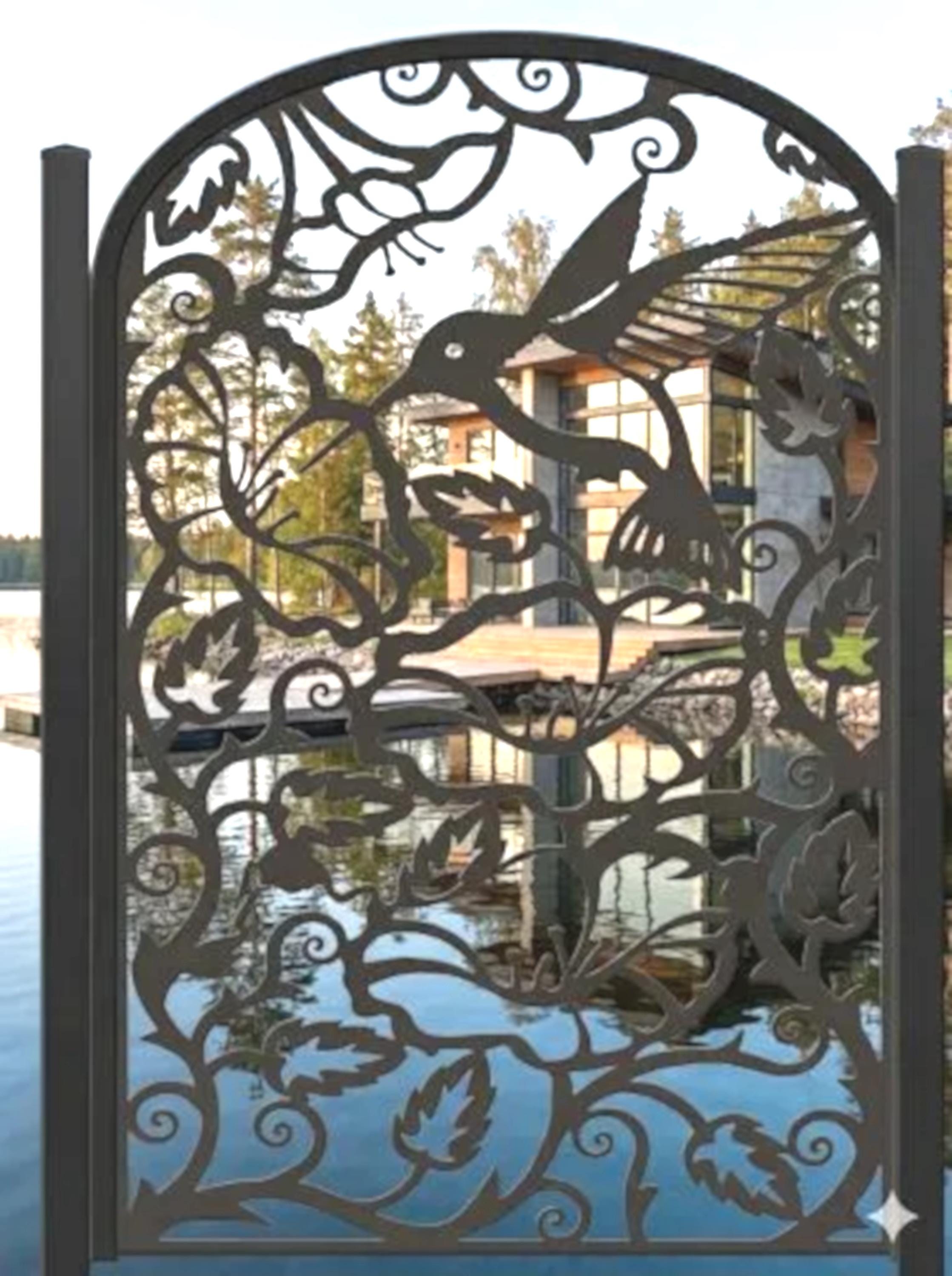 Hummingbird Metal Garden Gate I Plasma Cut Steel Outdoor Entry - Etsy