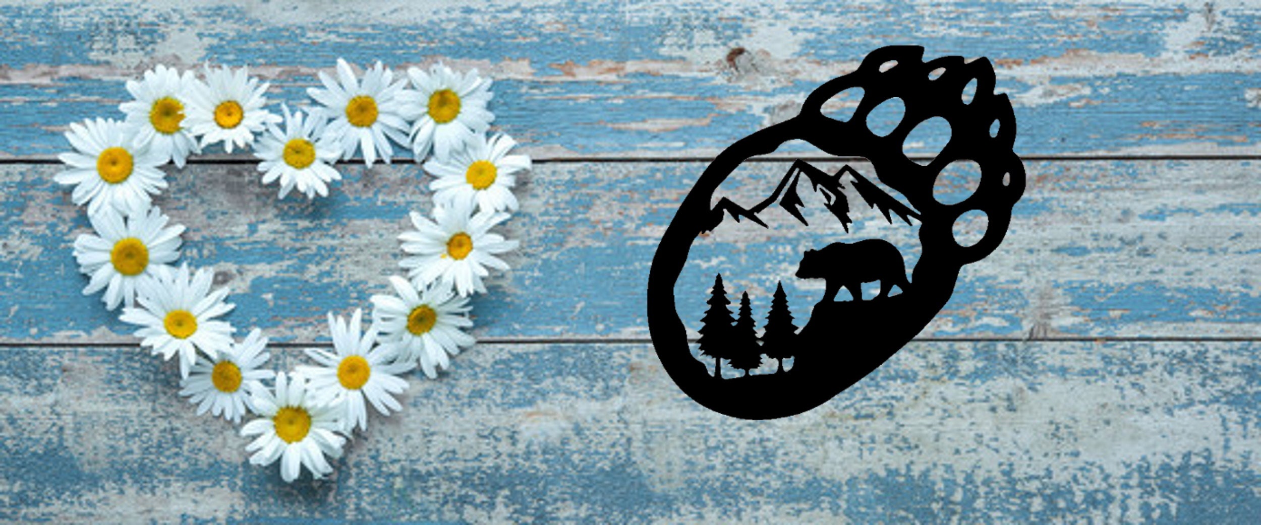 Bear Claw Sign Metal Bear Paw Metal Bear Track with Bear | Etsy