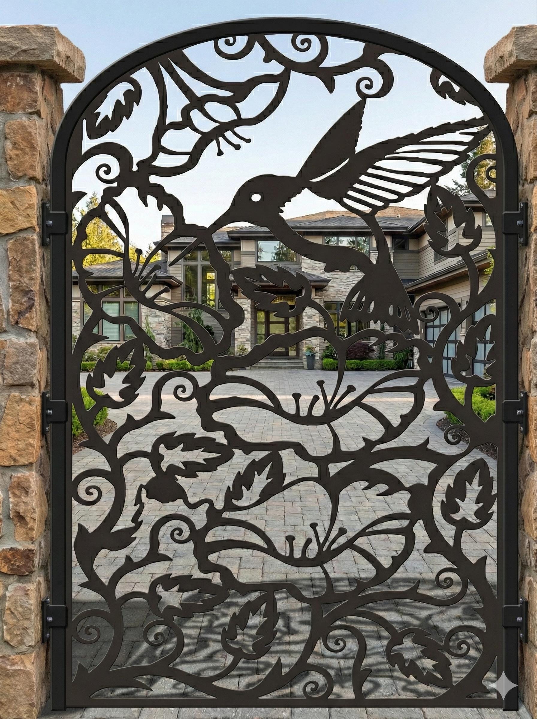 Hummingbird Metal Garden Gate I Plasma Cut Steel Outdoor Entry - Etsy