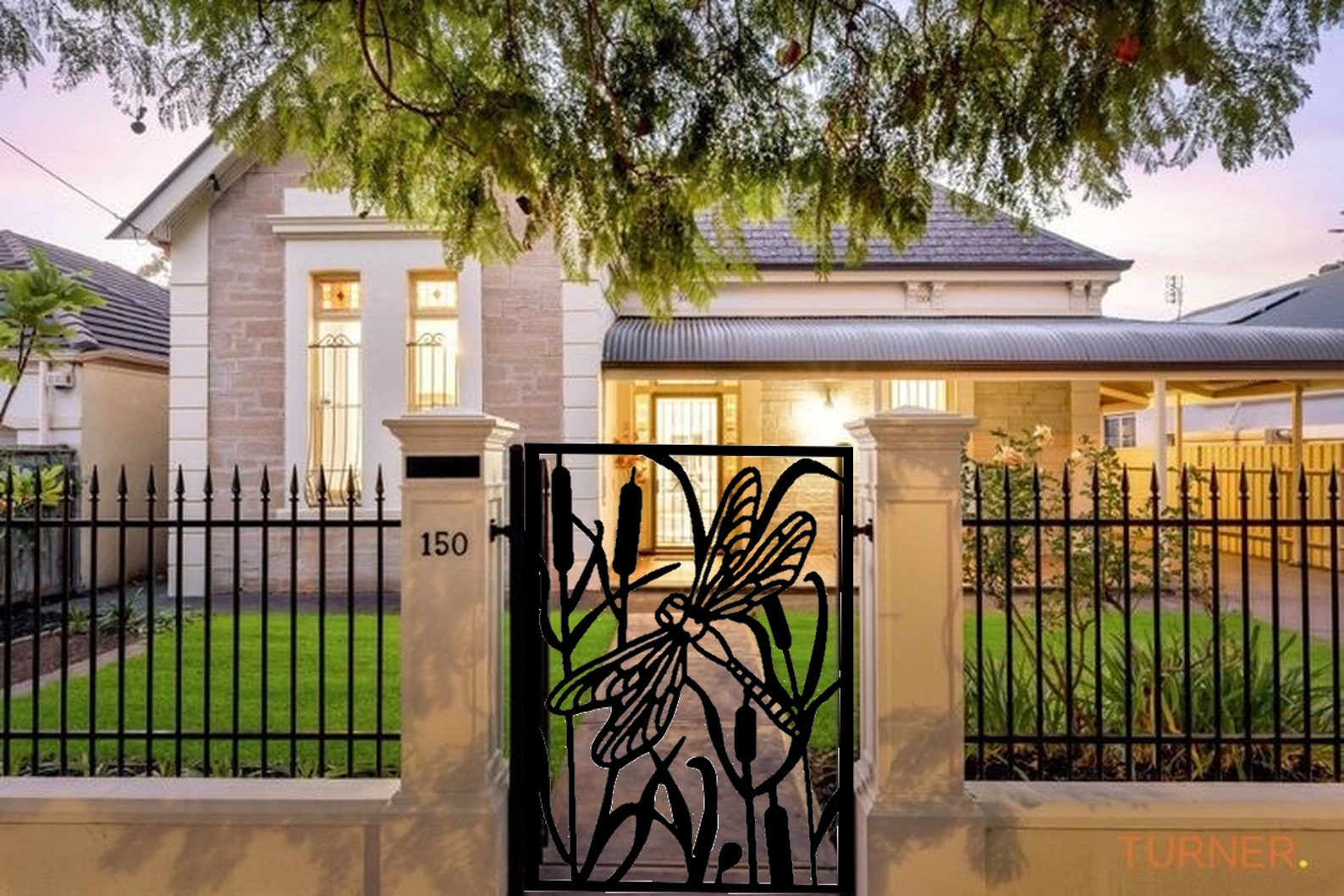 Decorative Metal Garden Gate: Steel Privacy Panel With Wood Frame - Etsy