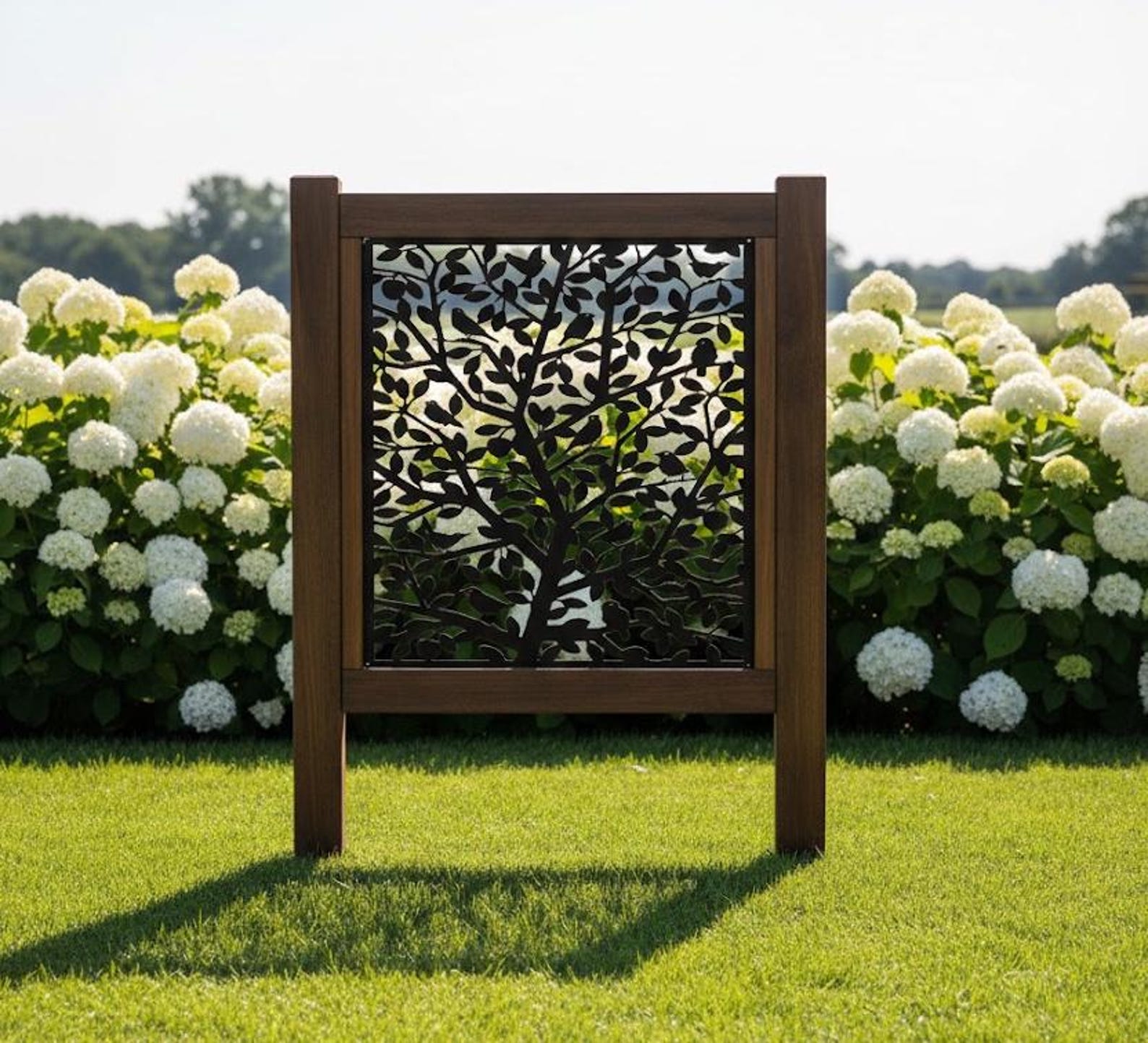 Decorative Panel With Birds & Trees / Privacy Screen / Garden Art - Etsy