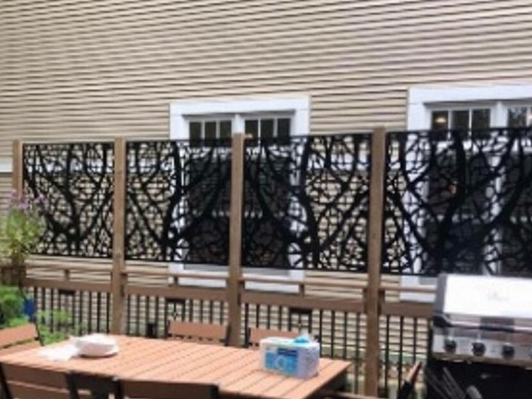 Custom Metal Deck Panel: Tree Design Railing, Balcony Privacy Screen (4 ...