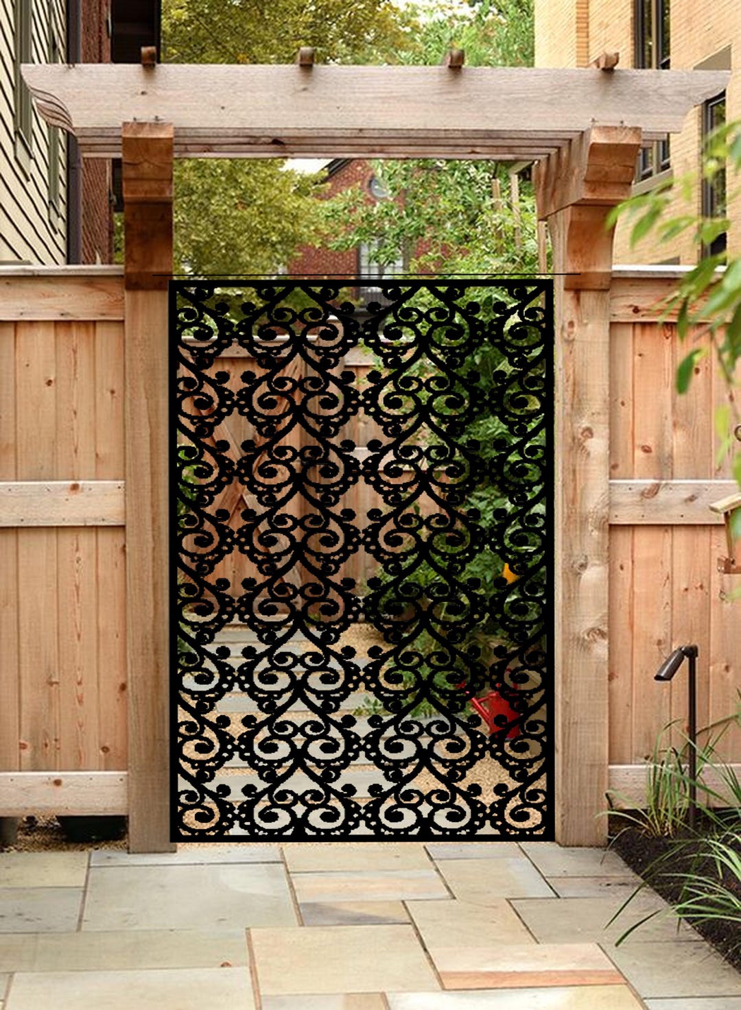 Garden Metal Gate | Modern Pedestrian Entry Gate | Decorative Outdoor ...