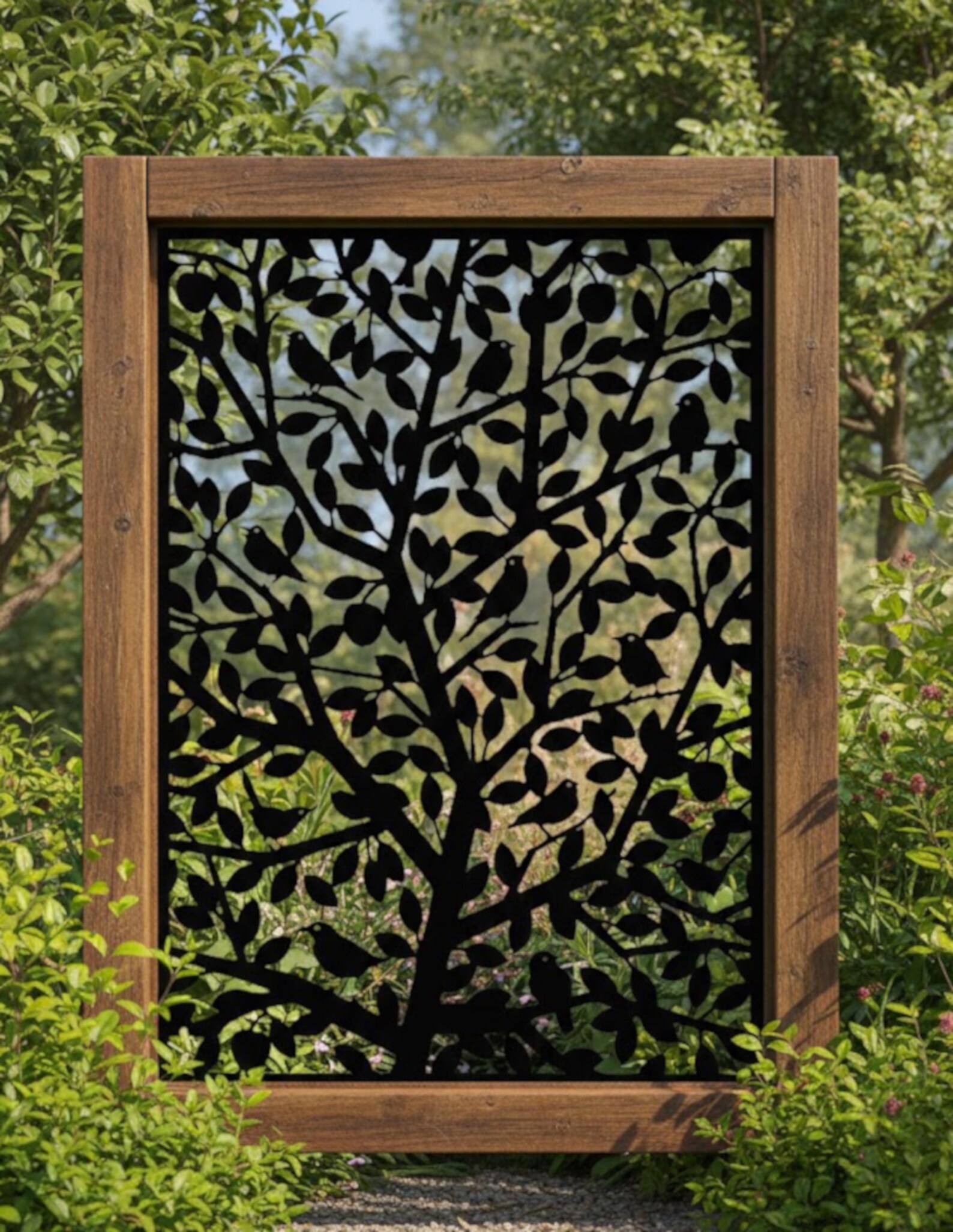 Decorative Panel With Birds & Trees / Privacy Screen / Garden Art - Etsy