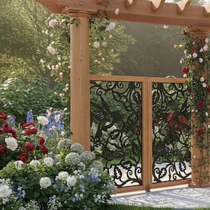 Metal Hummingbird Decorative Panel | Garden Gate Insert | Railing or ...