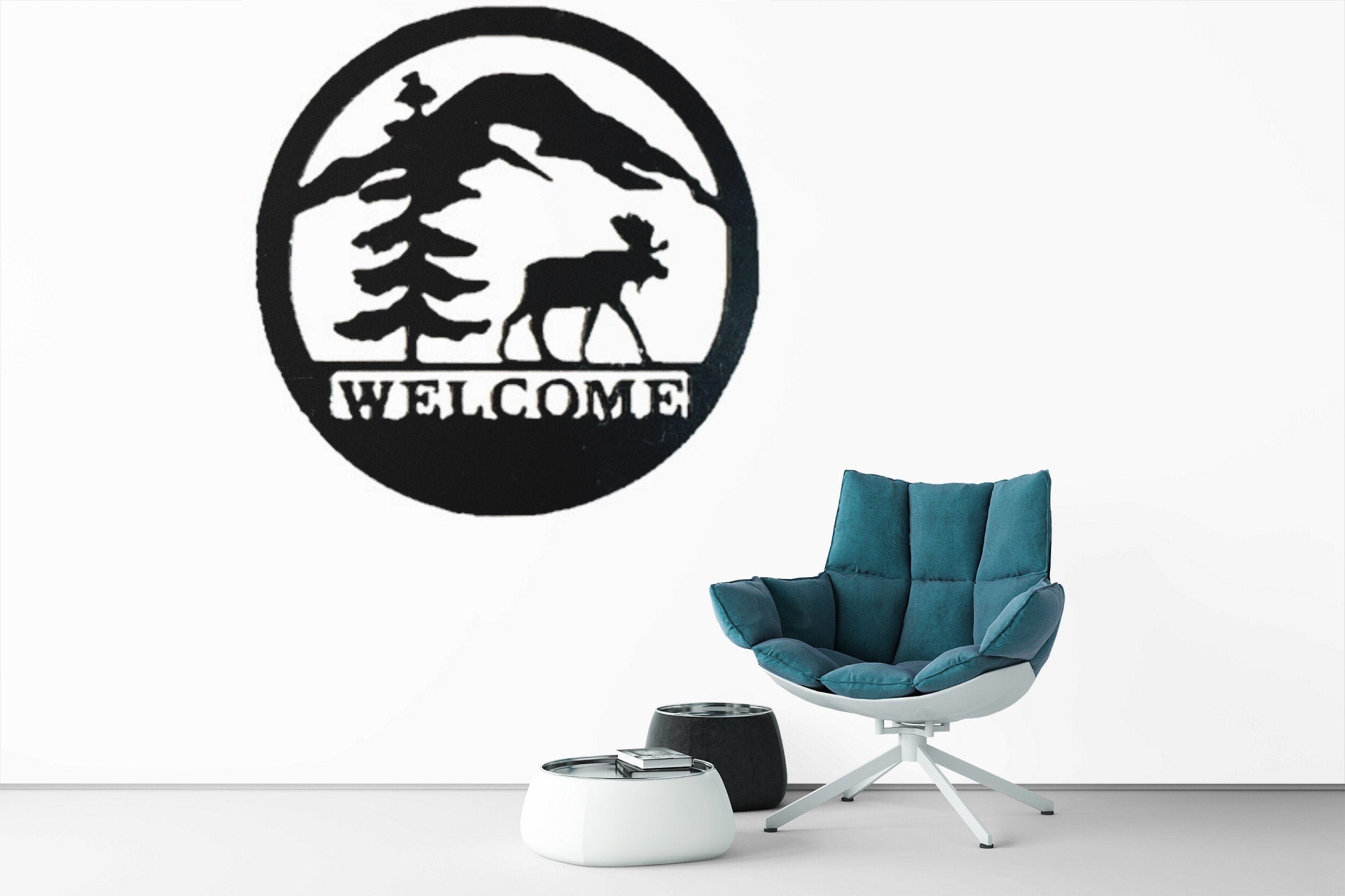 Moose Welcome Sign/ Metal Wall Art Moose/ Moose Wall Art/ | Etsy