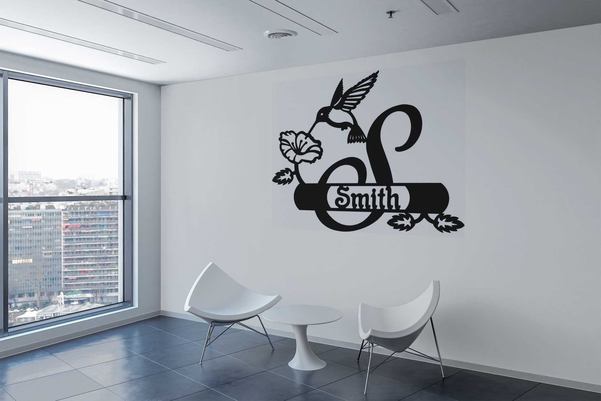 Hummingbird Monogram metal sign /Hummingbird Metal Sign | Etsy