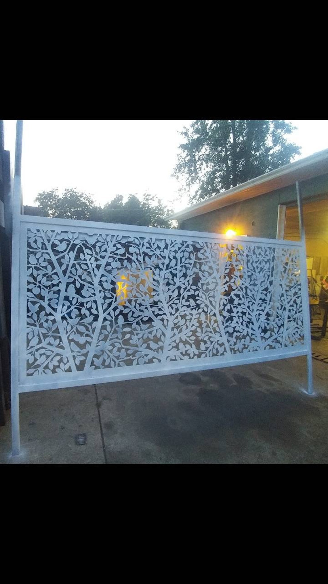 Metal Privacy Fencing Panel 48'x52'' With Tubings Around Panel, Legs ...