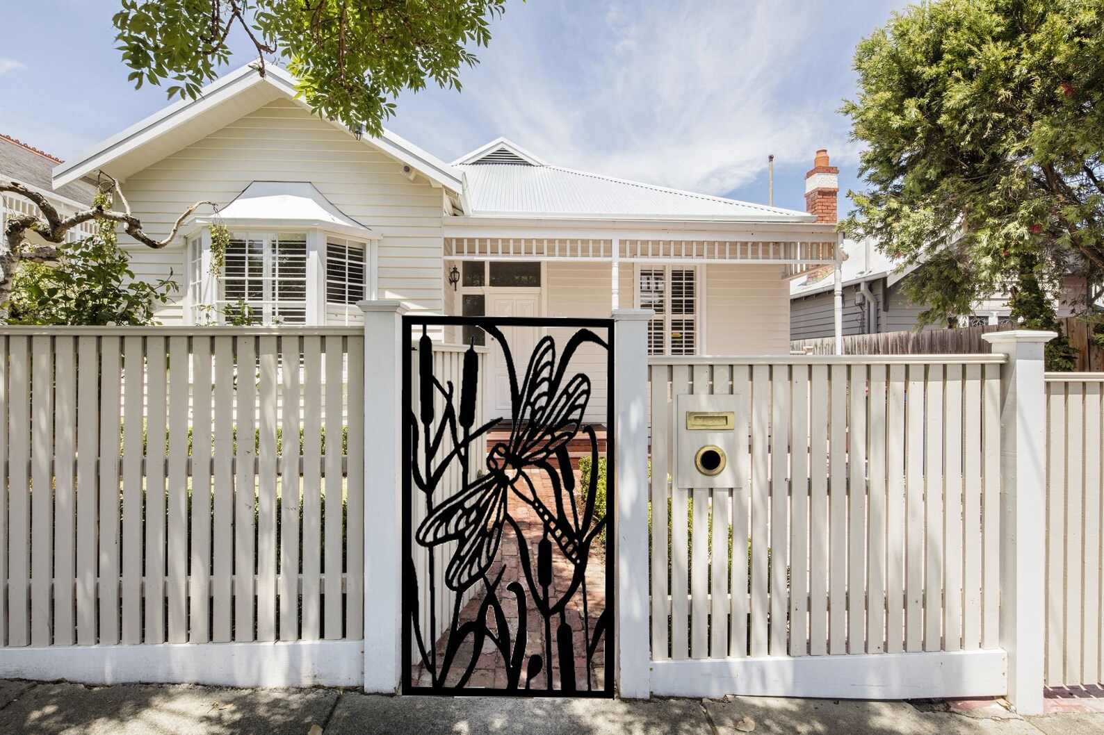 Decorative Metal Garden Gate: Steel Privacy Panel With Wood Frame - Etsy
