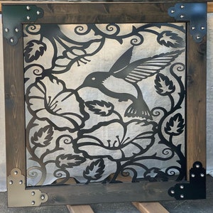 Hummingbird Metal Panel | Garden Metal Screen | Yard Screen |garden ...