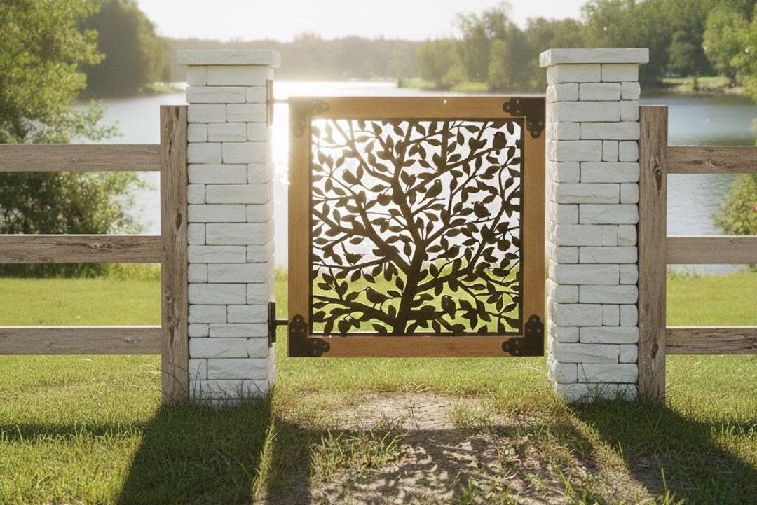 Custom Tree of Life Metal Gate - CNC Plasma Cut Artistic Steel Entry ...