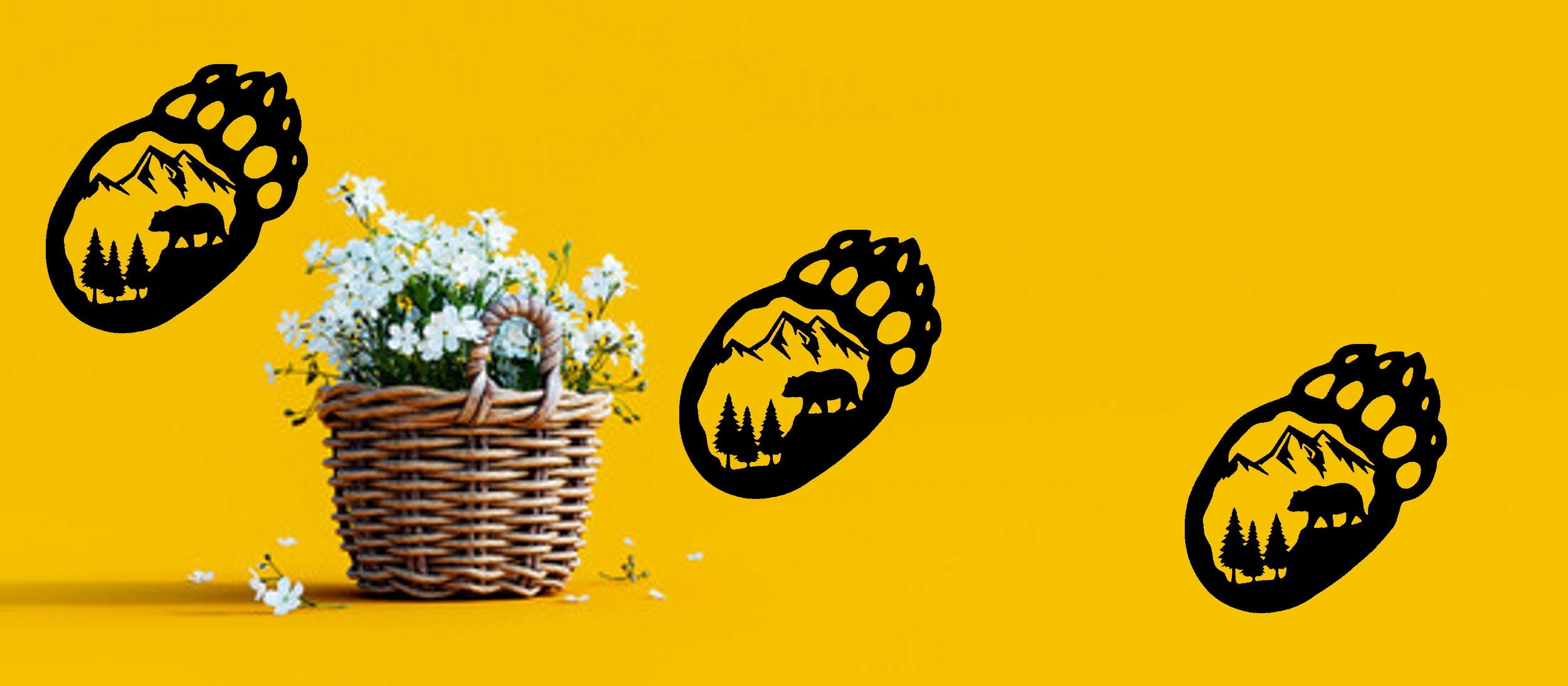 Bear Claw Sign Metal Bear Paw Metal Bear Track with Bear | Etsy