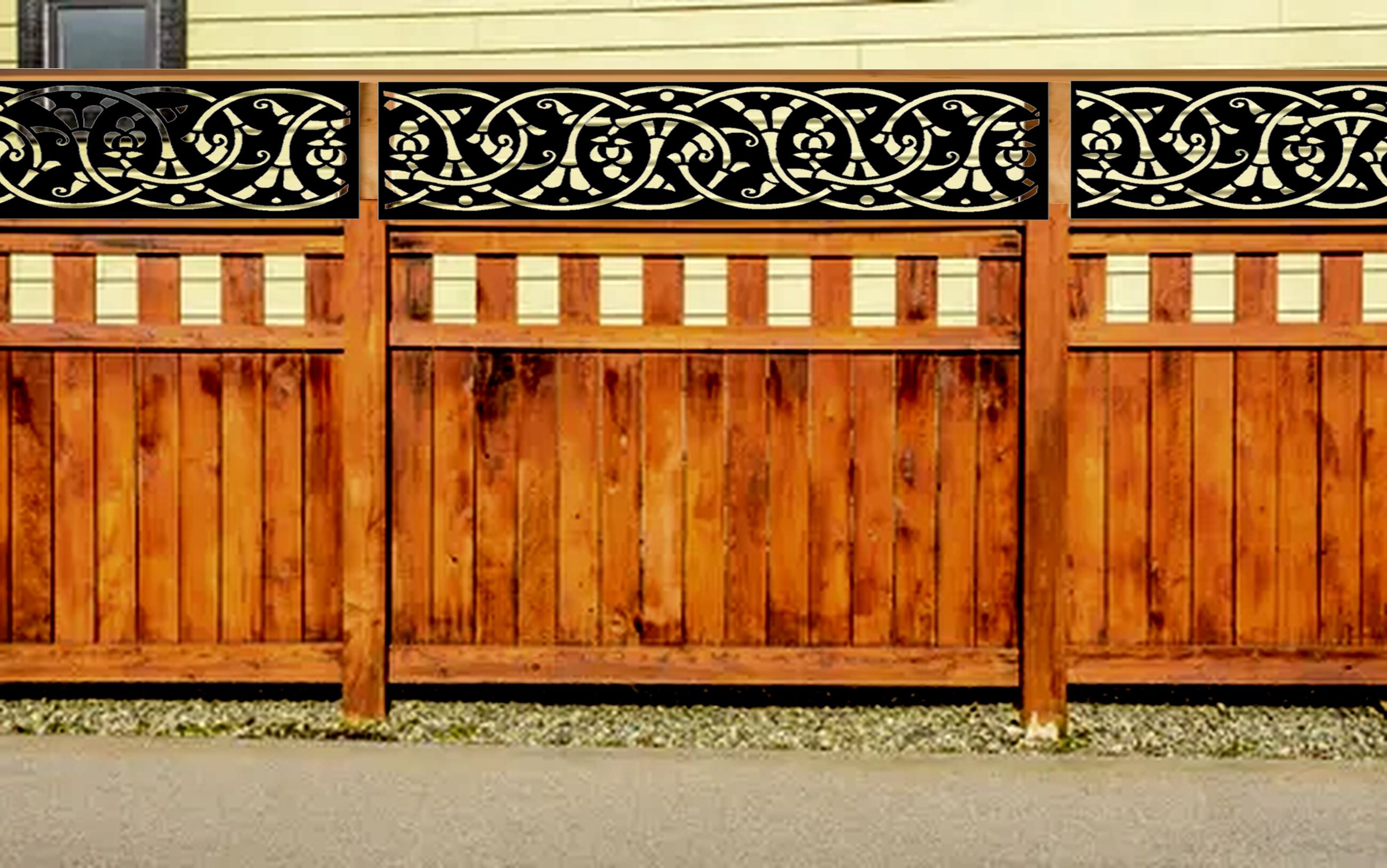 Custom Metal Fence Topper | Decorative Outdoor Privacy & Security Panel ...
