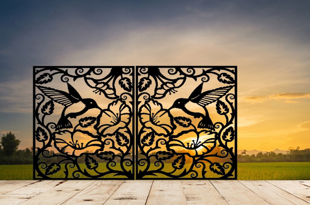 Shop Hummingbird Metal Iron Gates | Made With Wood / Metal Frame I ...