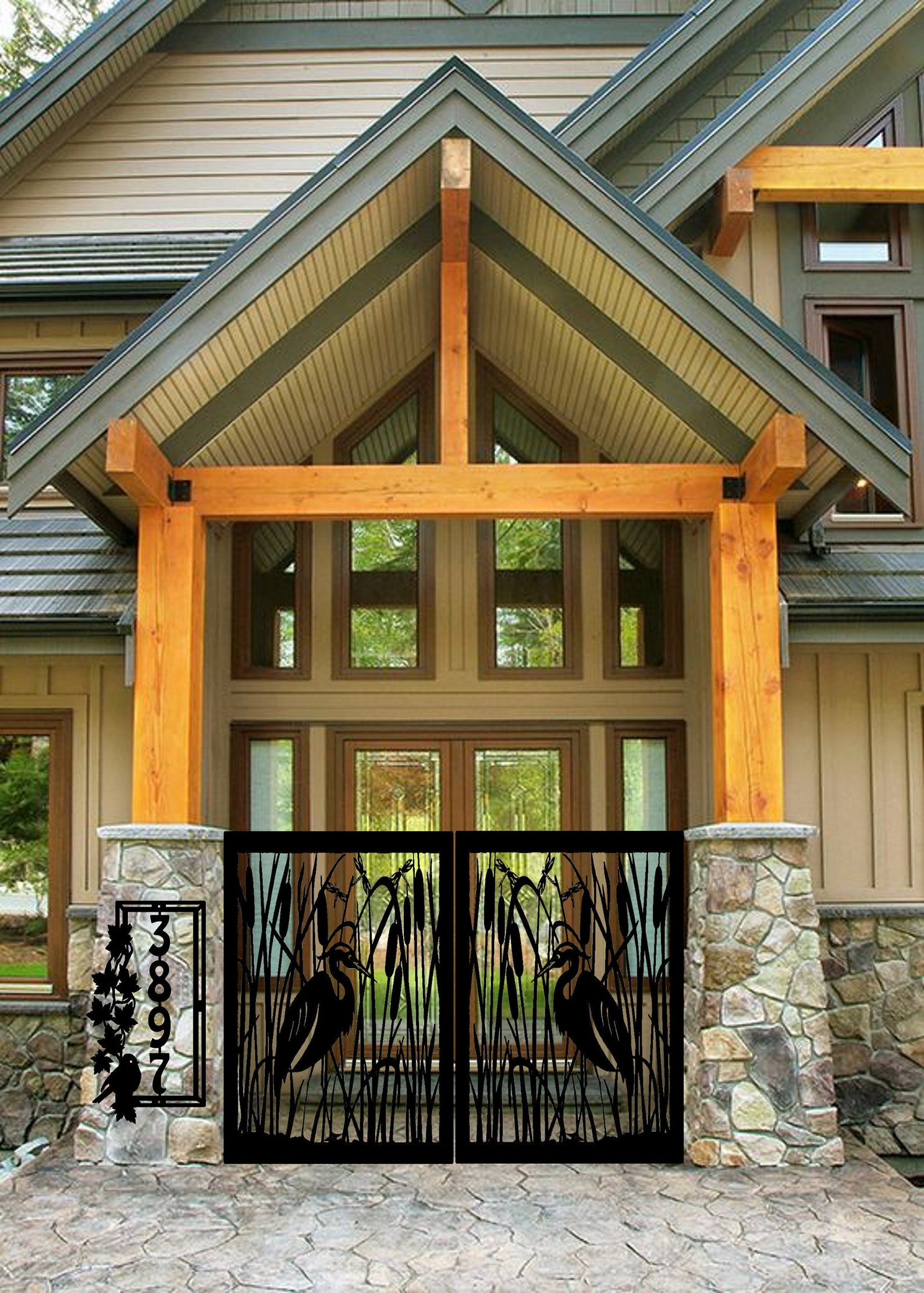 Blue Heron Screen Metal Garden Screen Screen for Yard - Etsy