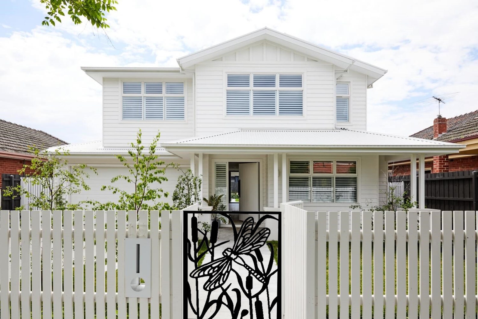 Decorative Metal Garden Gate: Steel Privacy Panel With Wood Frame - Etsy