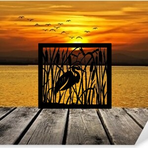 Blue Heron Screen | Metal Garden Screen | Screen for Yard | Privacy ...