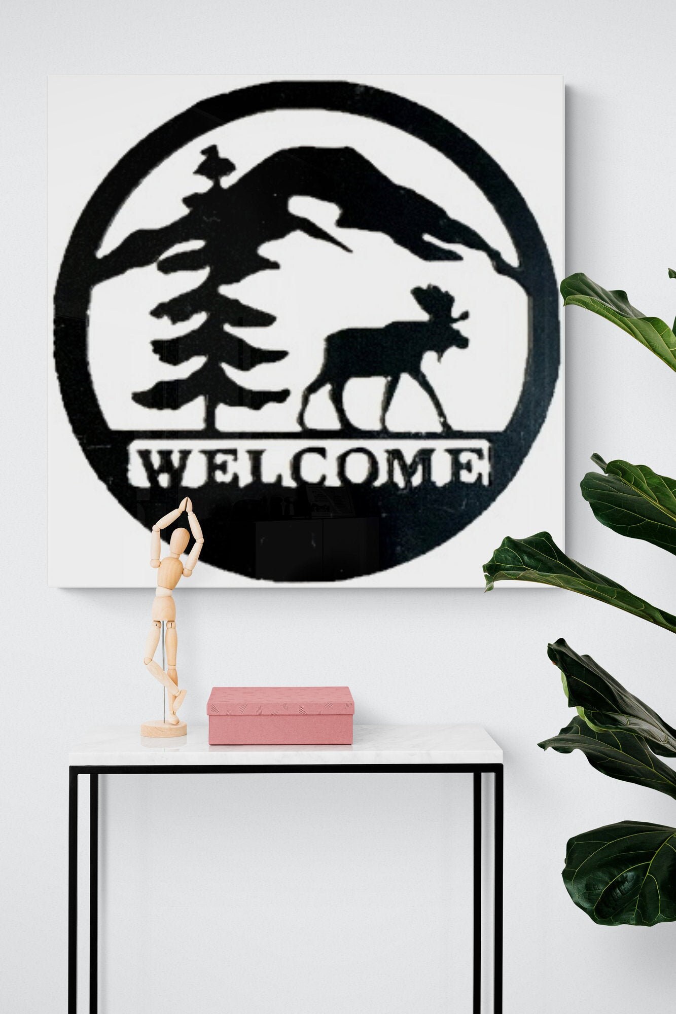 Moose Welcome Sign/ Metal Wall Art Moose/ Moose Wall Art/ | Etsy