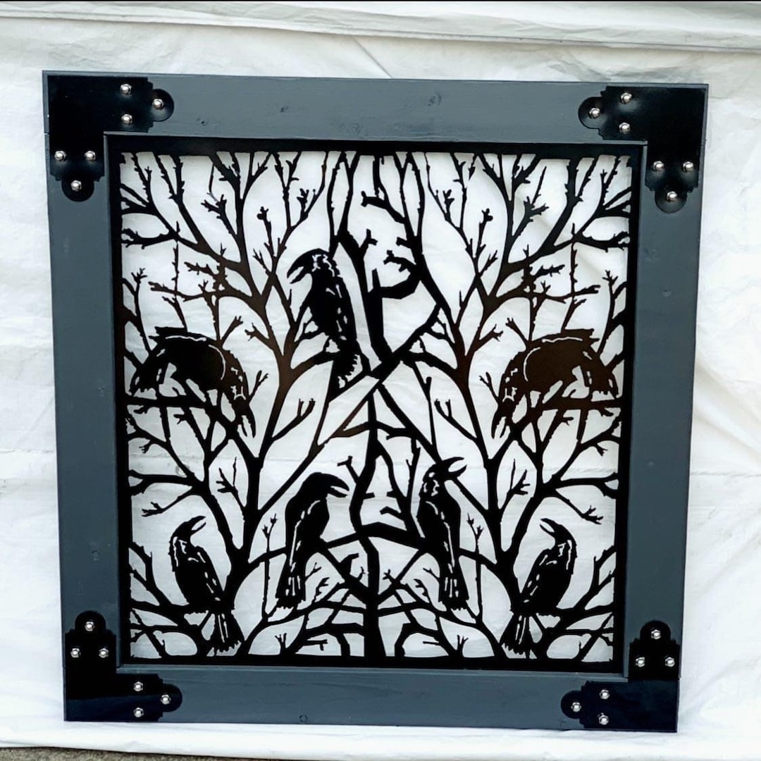 Raven Metal Art Panel: Wood & Steel Garden Gate - Etsy