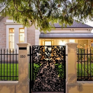 Metal Garden Gate | Steel Privacy Panel | Custom Outdoor Yard Gate ...