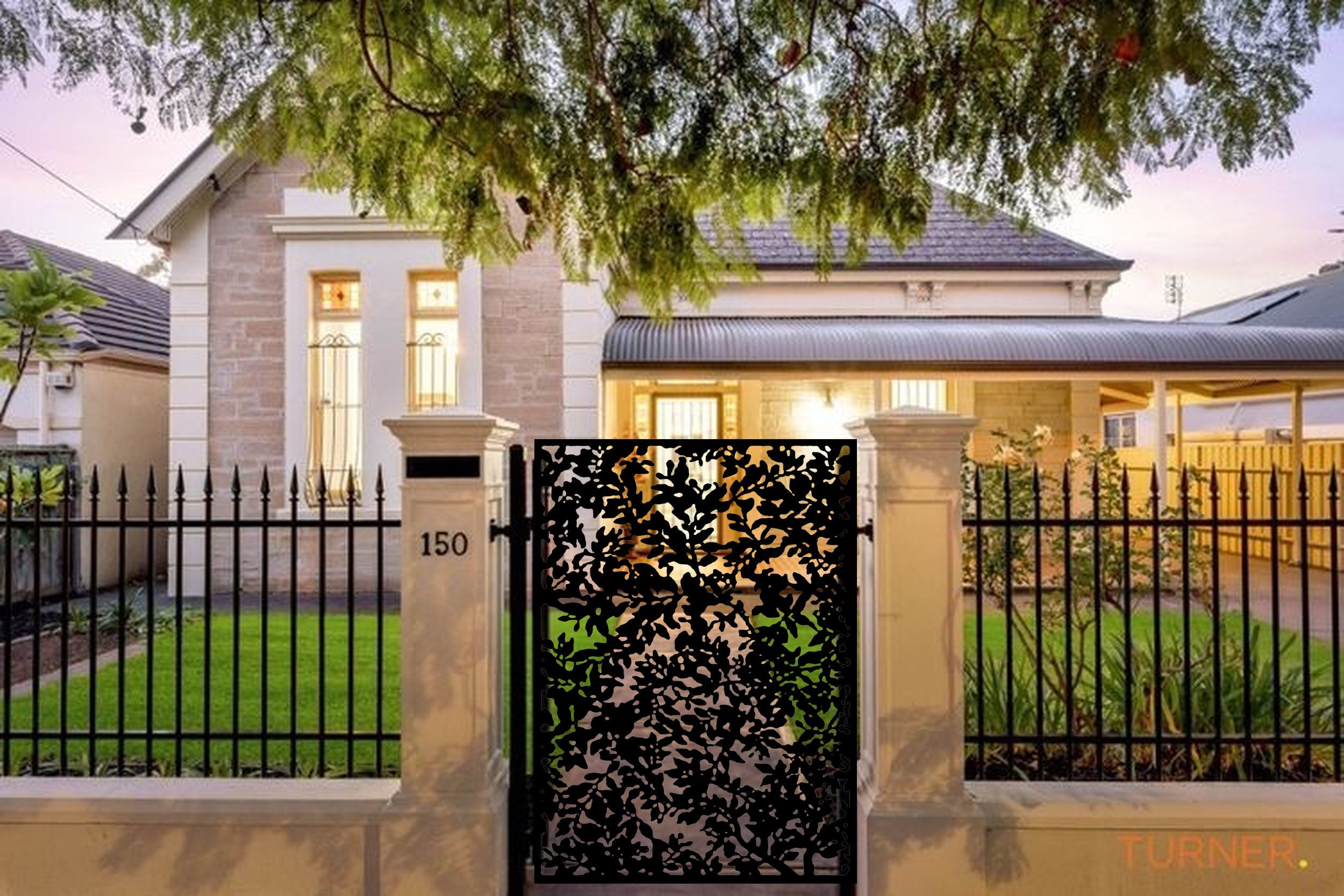 Metal Garden Gate | Steel Privacy Panel | Custom Outdoor Yard Gate ...