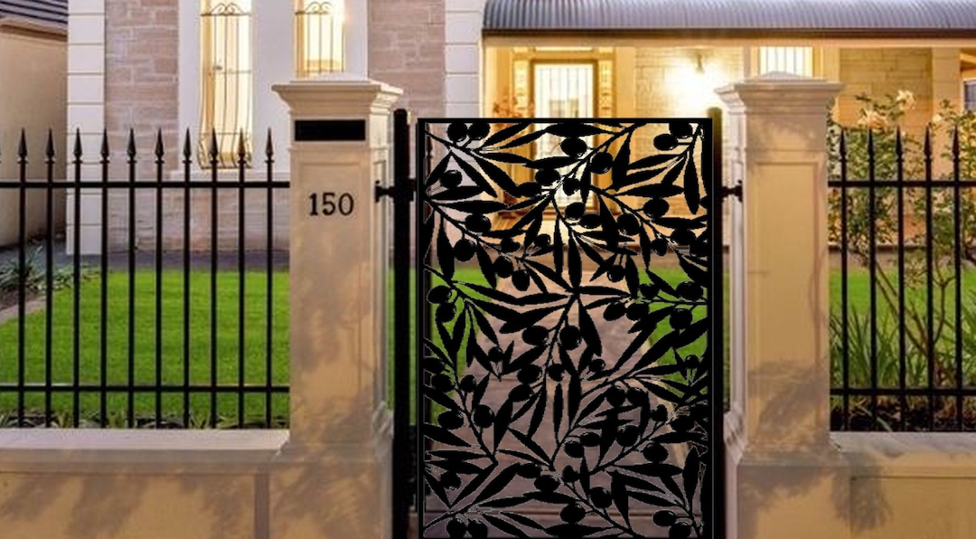 Laser Cut Metal Garden Gate: Tree Branch Privacy Screen - Etsy