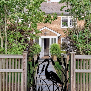 Heron and Bull Rushes Metal Gate | Decorative Garden Gate With Heron ...
