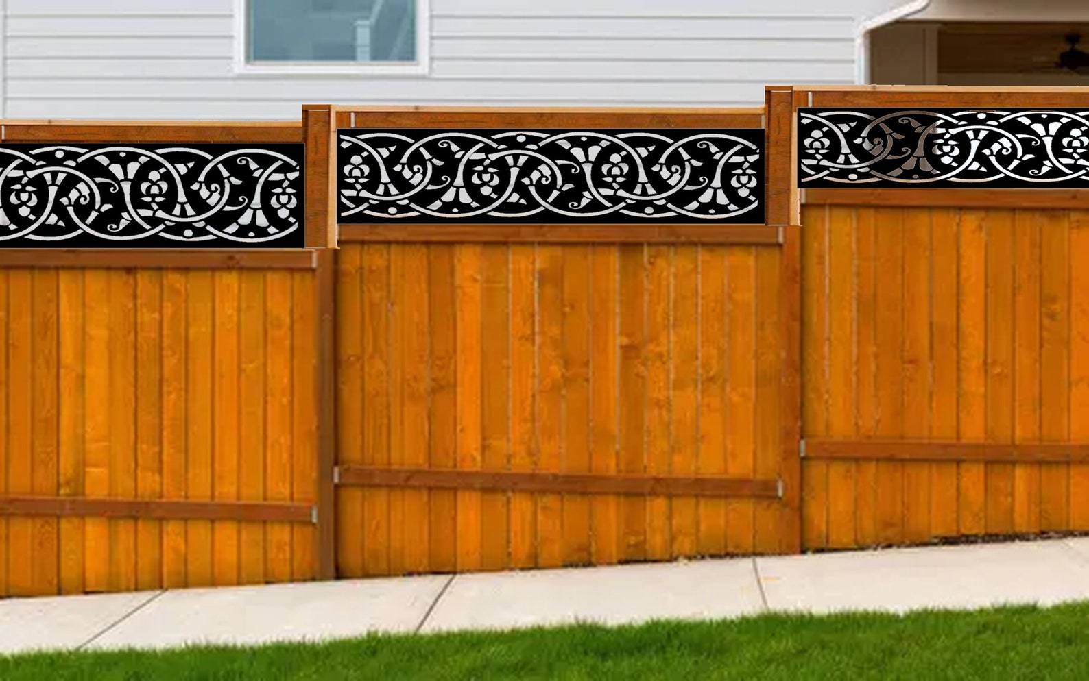 Custom Metal Fence Topper | Decorative Outdoor Privacy & Security Panel ...