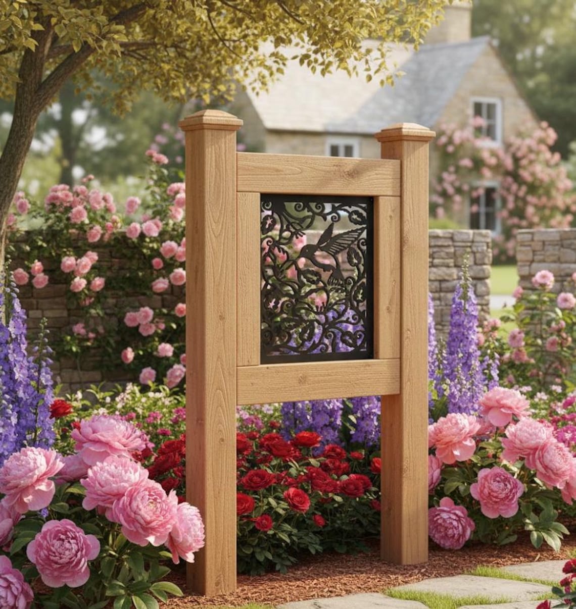 Metal Hummingbird Decorative Panel | Garden Gate Insert | Railing or ...