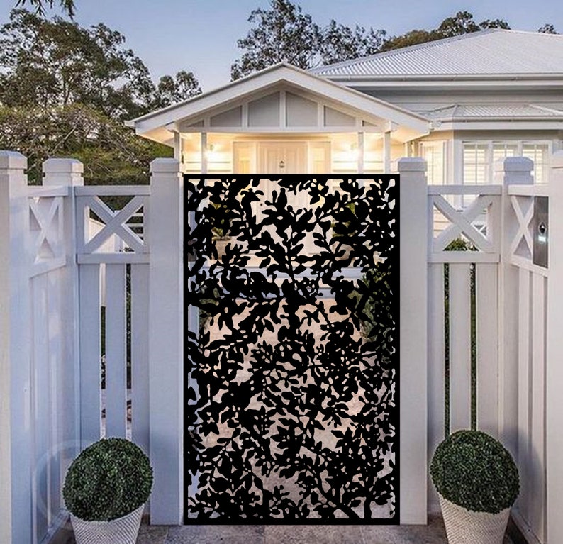 Metal Garden Gate | Steel Privacy Panel | Custom Outdoor Yard Gate ...