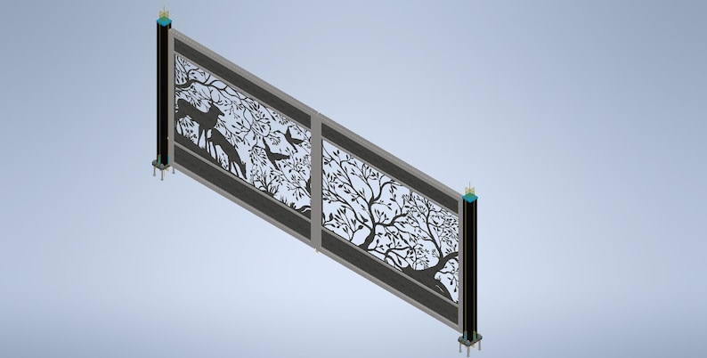 Deer Scene Metal Driveway Gate: Custom Entry Gates - Etsy