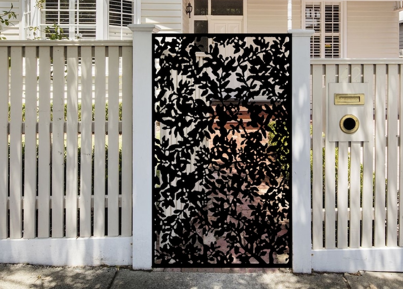 Metal Garden Gate | Steel Privacy Panel | Custom Outdoor Yard Gate ...