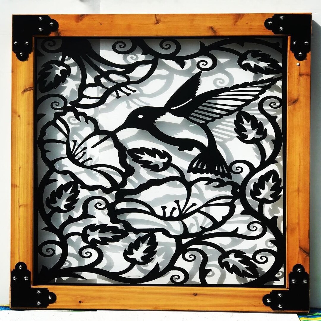 Hummingbird Metal Gate Made With Wood Frame 4'x4' - Etsy