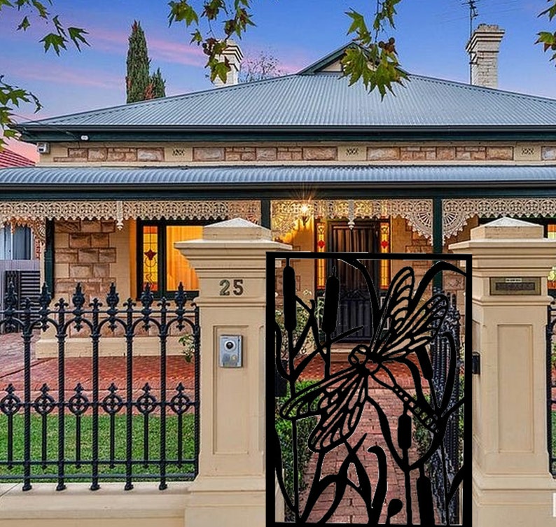 Decorative Metal Garden Gate: Steel Privacy Panel With Wood Frame - Etsy