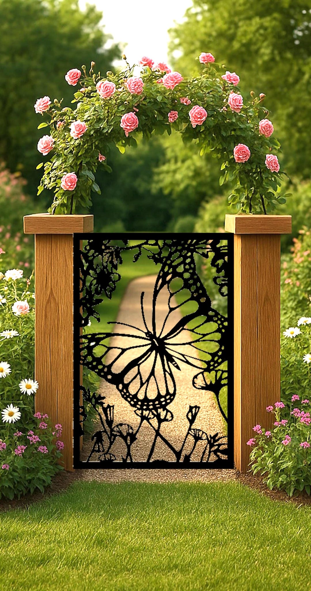 Decorative Butterfly Gate | Custom Garden Metal Gate | Modern ...