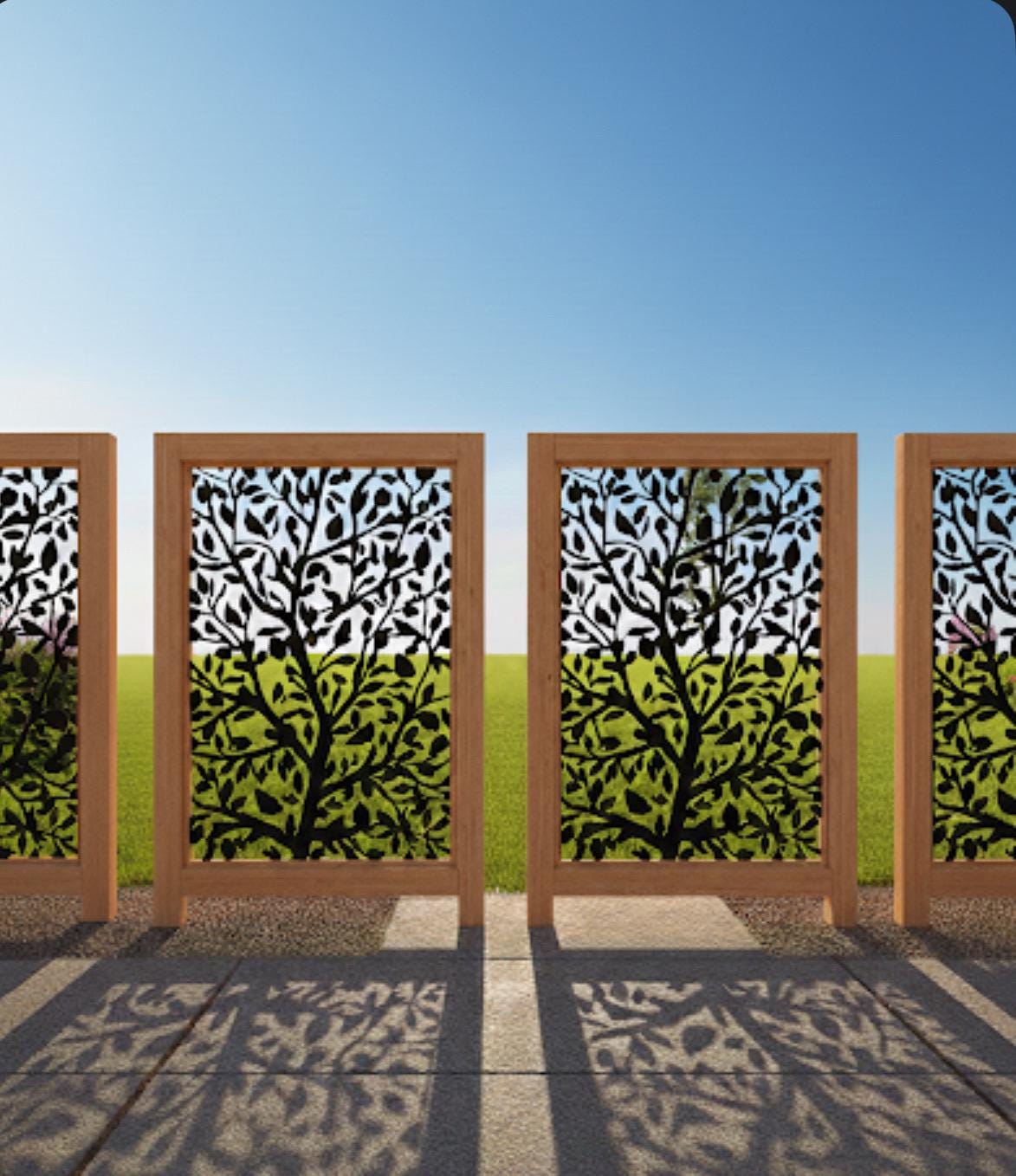 Metal Privacy Screen With Birds | Decorative Steel Panel - Etsy