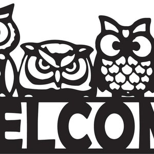 Welcome Metal Sign for Front Door Home Decoration With Owls 20”x12 - Etsy