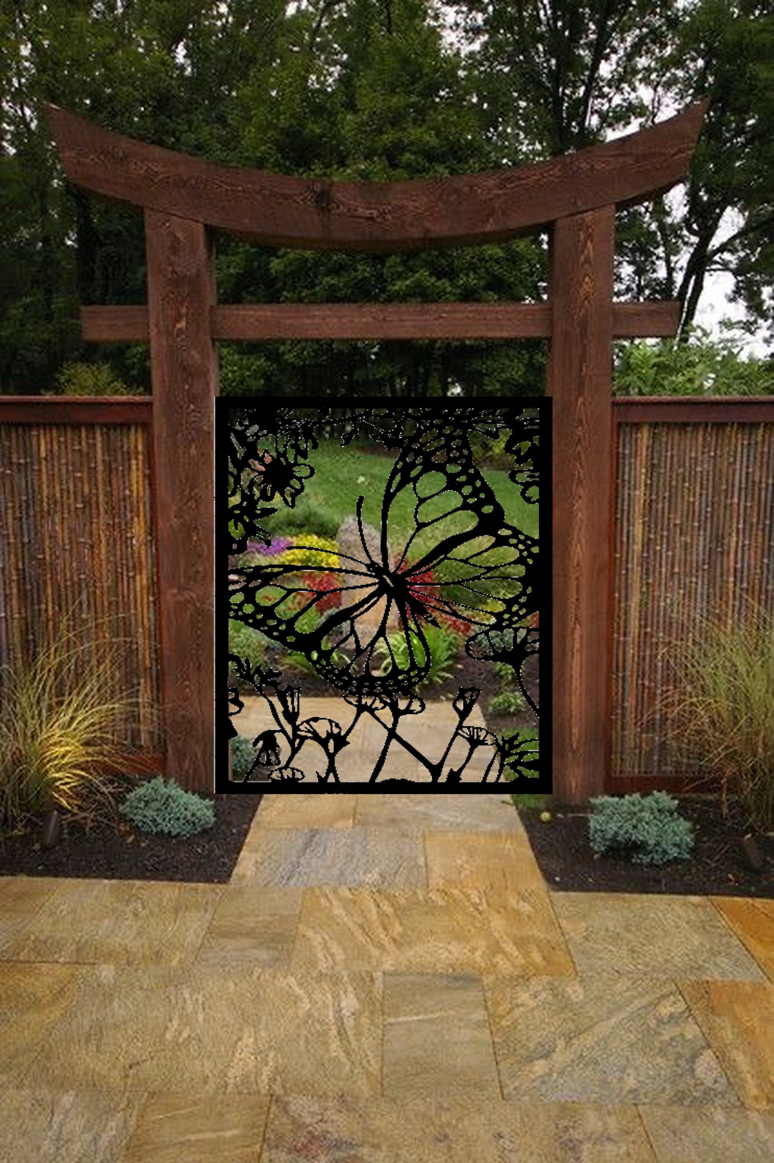 Decorative Butterfly Gate | Custom Garden Metal Gate | Modern ...