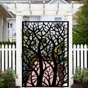 Tree Branches Metal Garden Gate: Laser Cut Privacy Screen - Etsy